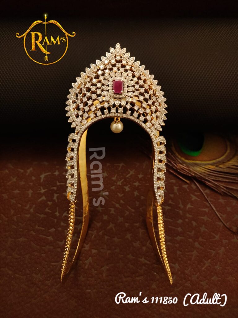 CZ Armlet With Red Stone | Urvaa | One Gram Gold CZ Armlet With Red ...