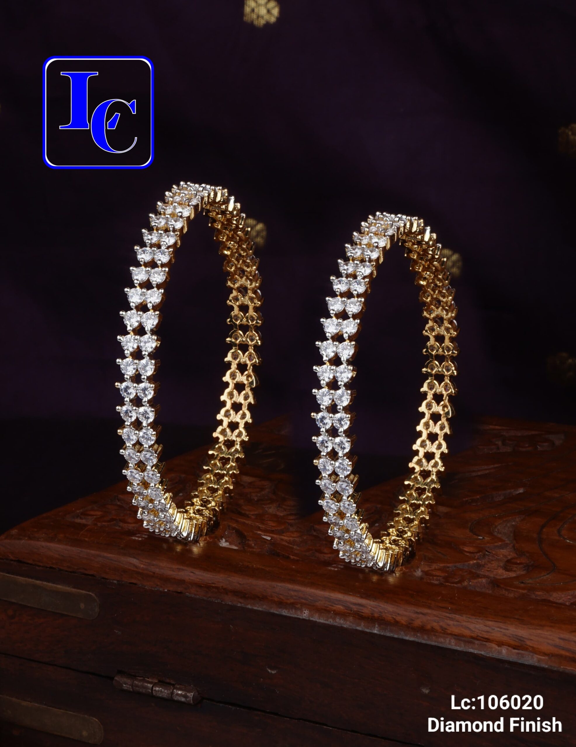 CZ Diamond Bangles | Urvaa | One Gram Gold CZ Diamond Bangles Jewellery