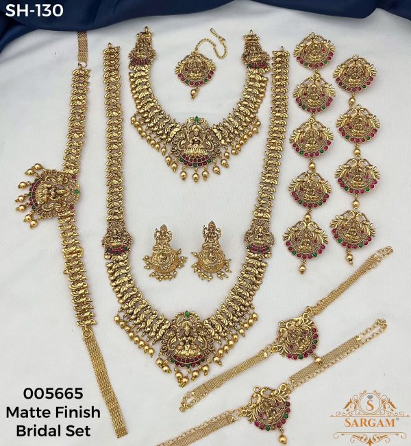 Complete Bridal Jewellery Set In Matt Finish | Urvaa | One Gram Gold ...