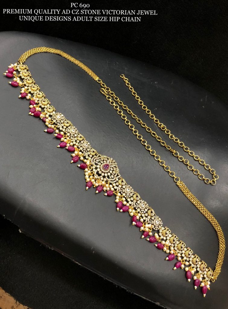 Simple Victorian Style Hip Chains | Urvaa | One Gram Gold Simple ...