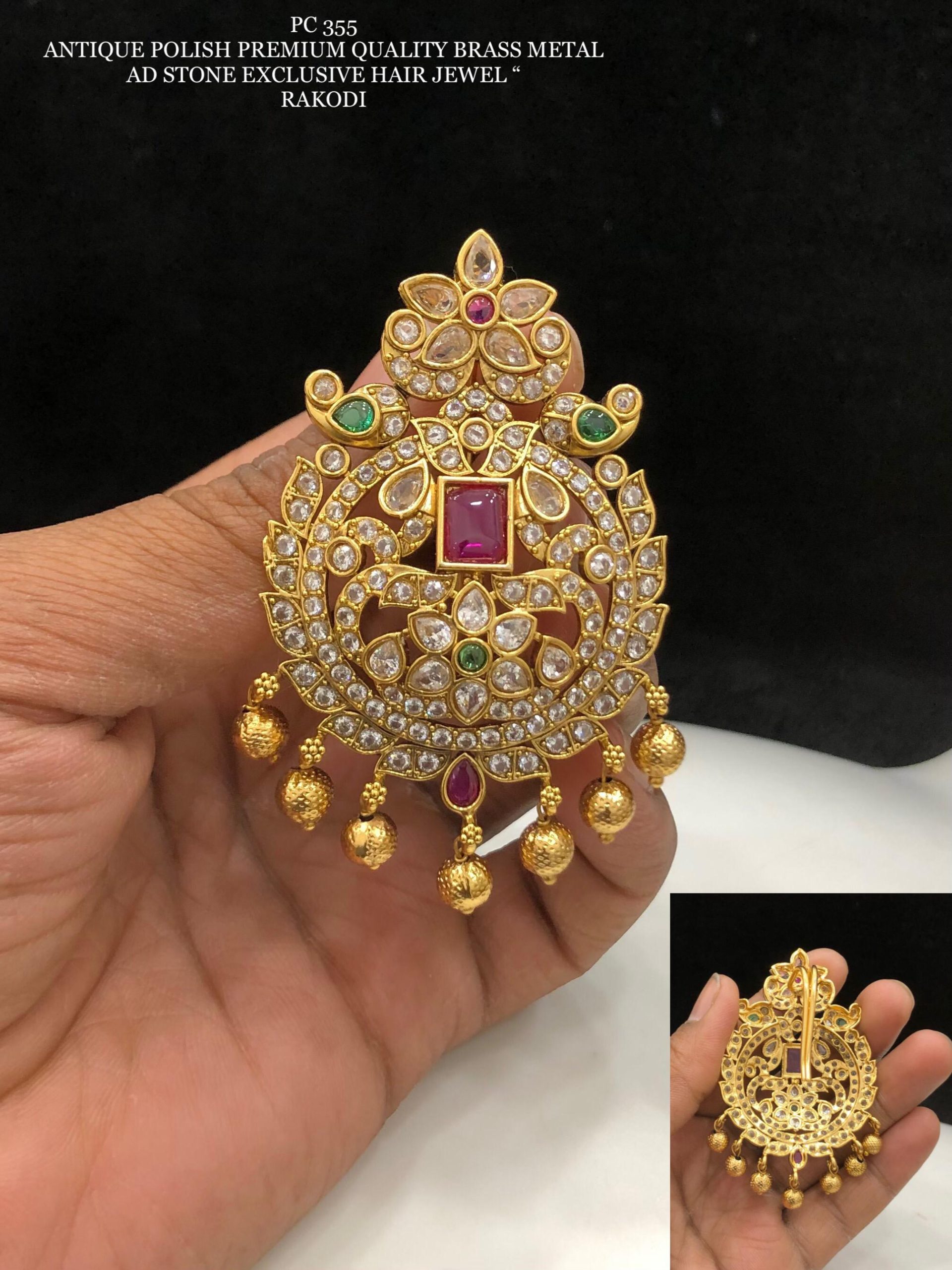 CZ Stone Jada Billa / Jadai / Hair Accessories | Urvaa | One Gram Gold ...