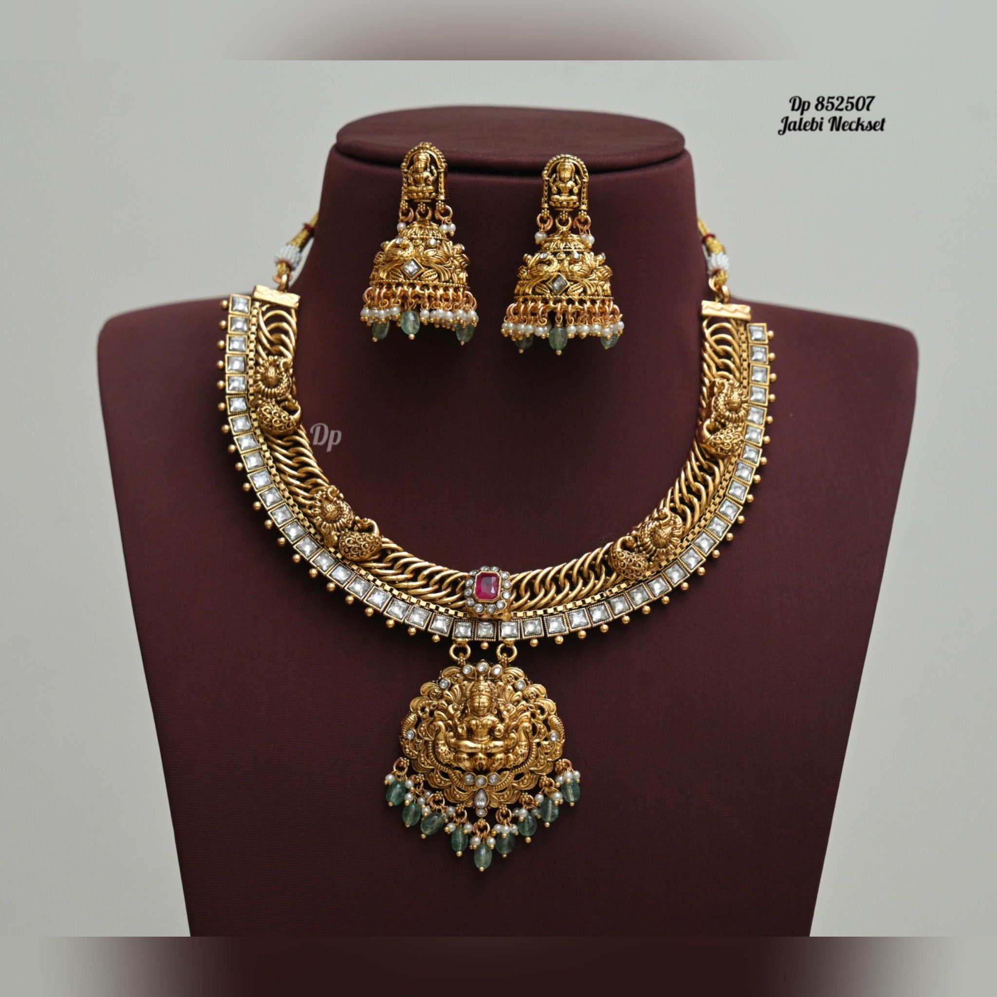 Jalebi Necklace | Urvaa | One Gram Gold Jalebi Necklace Jewellery