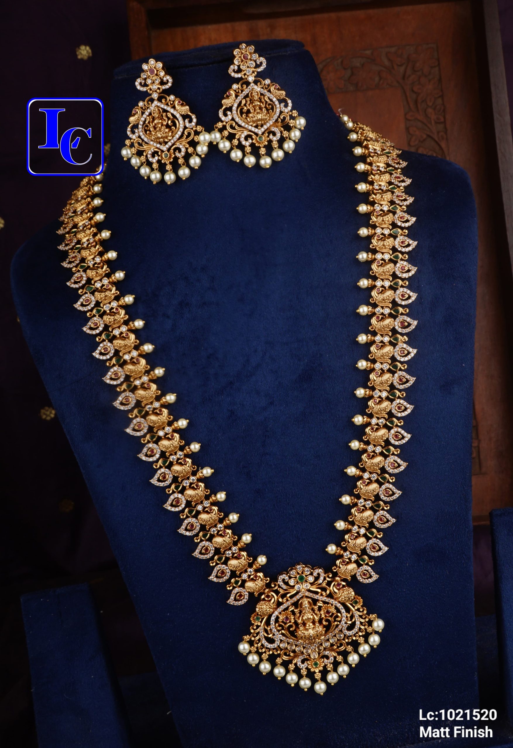 Stylish Long Haram With Earrrings | Urvaa | One Gram Gold Stylish Long ...