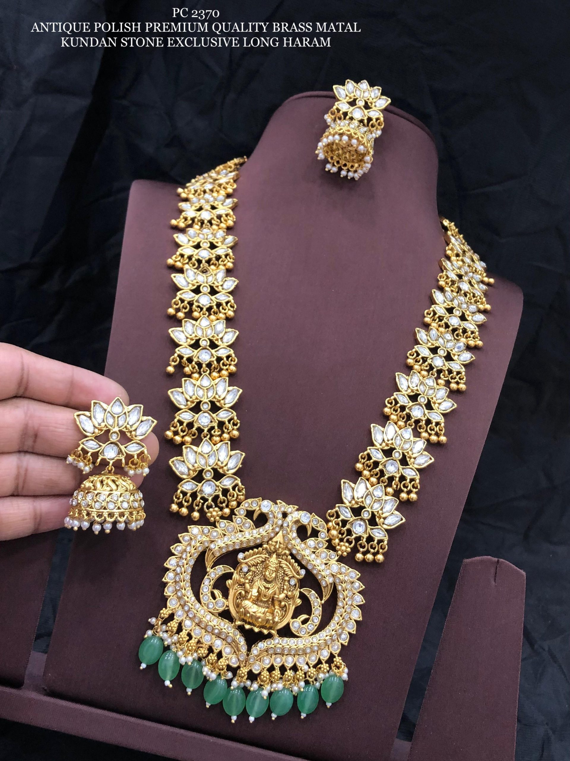 Traditional Kempu Haram With Jhumkas | Urvaa | One Gram Gold ...