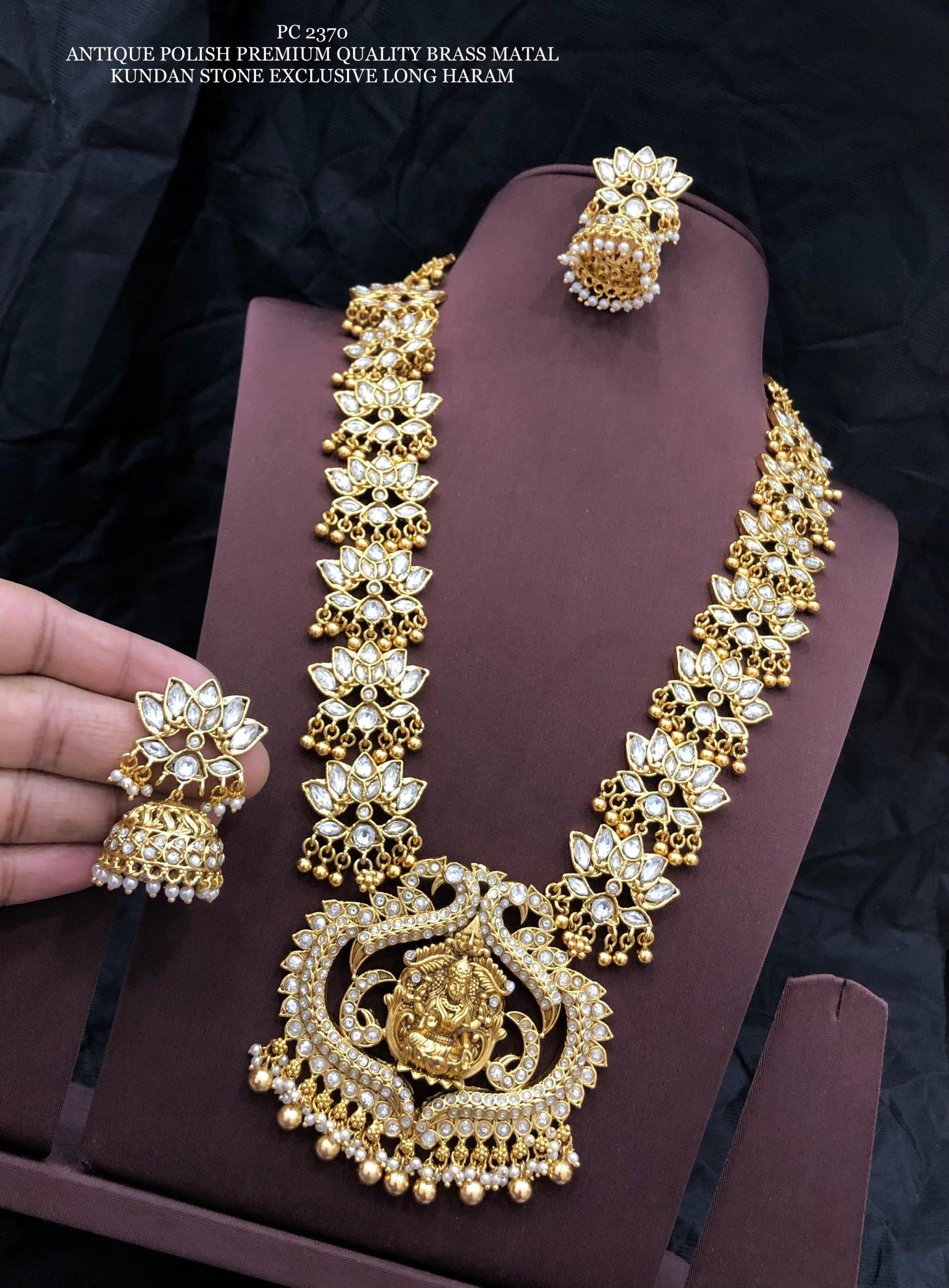 Traditional Kempu Haram With Jhumkas | Urvaa | One Gram Gold ...