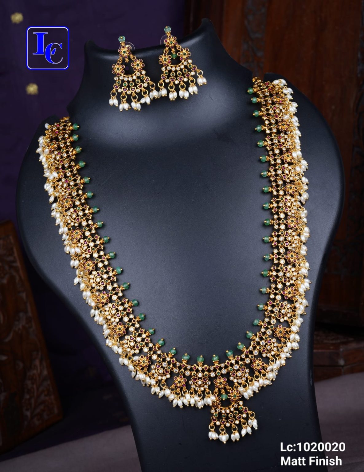 Gutta Pusalu Long Haram Set | Urvaa | One Gram Gold Gutta Pusalu Long ...